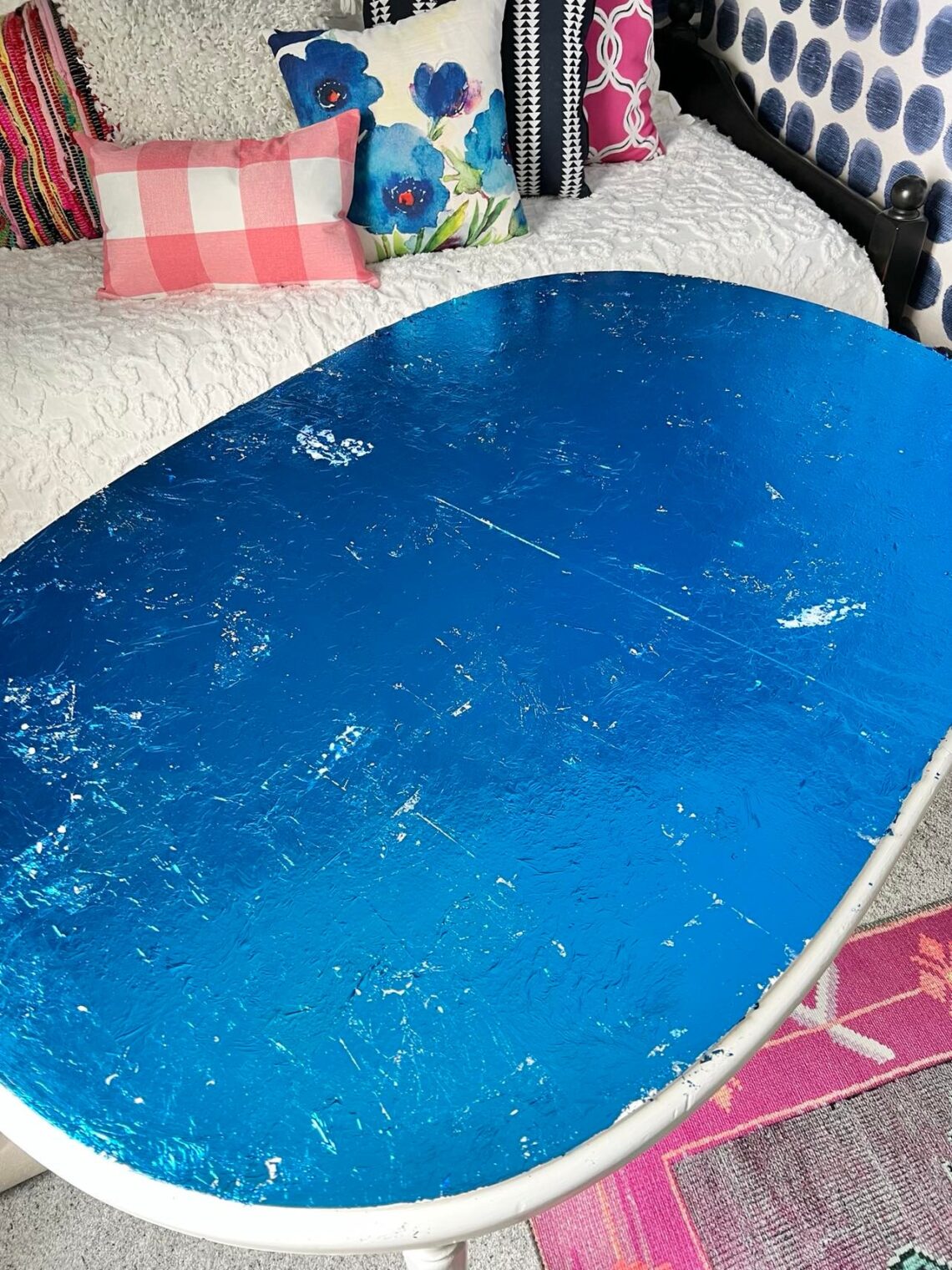 The Story of the Blue Foil Leaf Table - Sonata Home Design