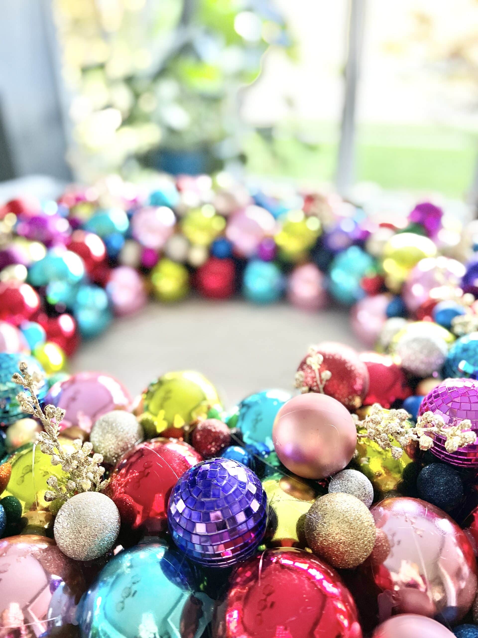 How to Make a Pool Noodle Christmas Ornament Wreath