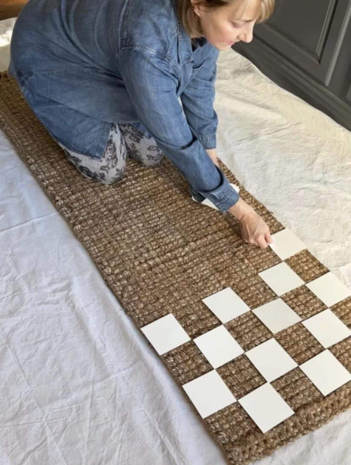 3 Easy Steps to Painting a Checkerboard Jute Rug