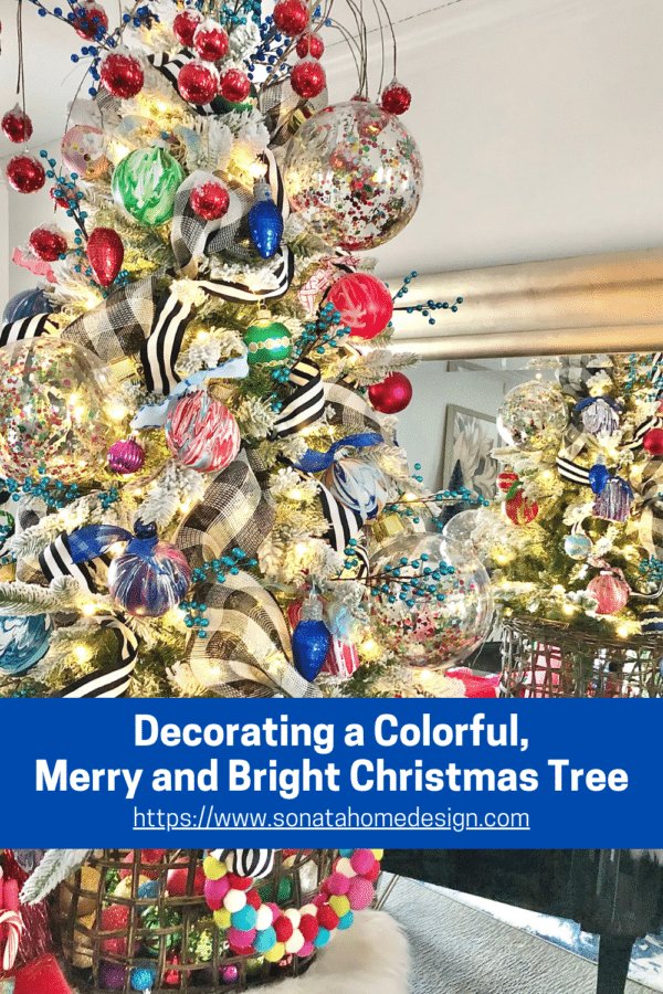 Decorating a Colorful Merry and Bright Christmas Tree