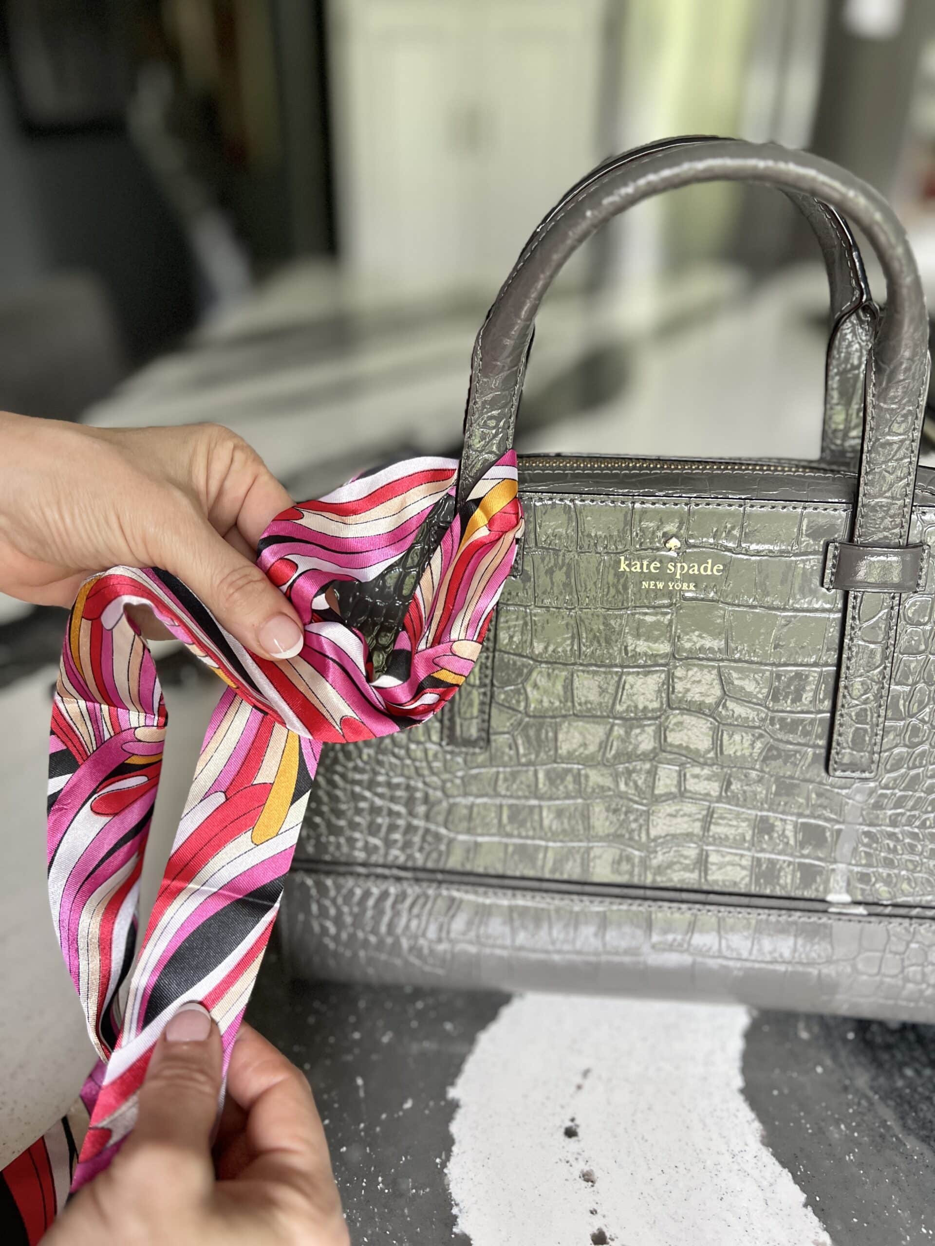 How to Tie and Style a Scarf on Your Handbag or Purse - Sonata Home Design