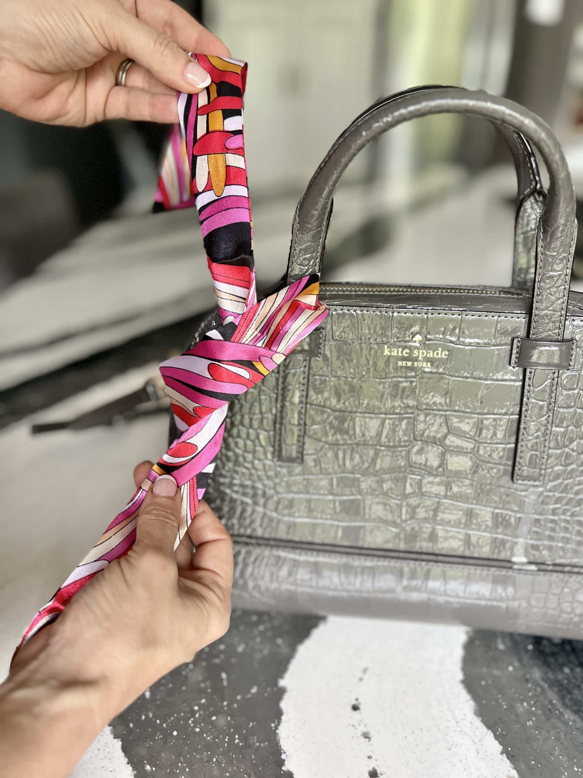How to Tie and Style a Scarf on Your Handbag or Purse - Sonata Home Design