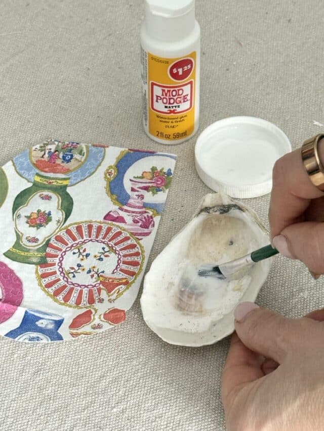 Decoupage Shells as Wall Art: DIY Oyster Shell Flowers - Sonata Home Design