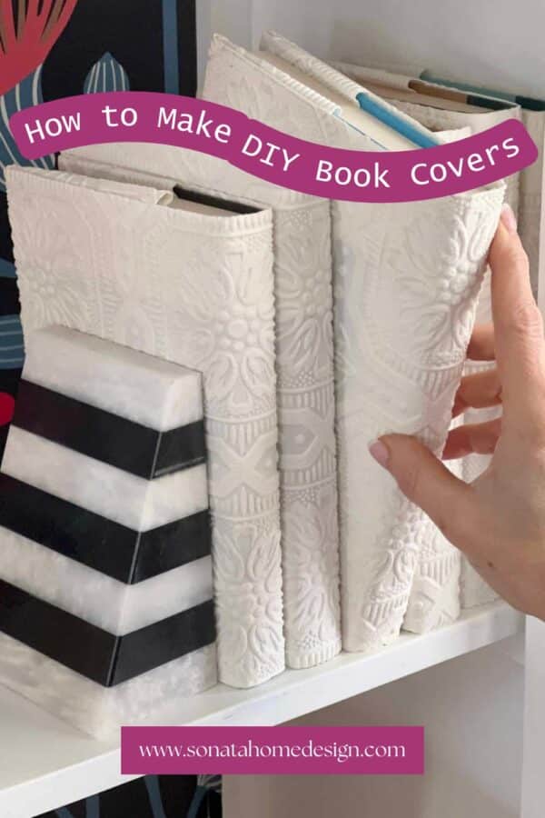 DIY Book Covers with Wallpaper: An Easy Shelf Styling Hack - Sonata ...