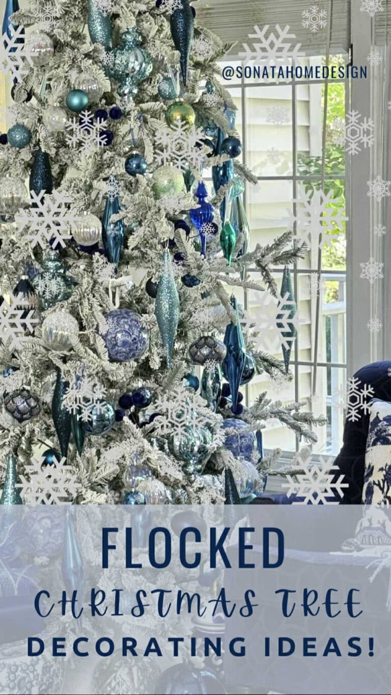 Stylish Decorating Ideas for a Flocked Christmas Tree - Sonata Home Design